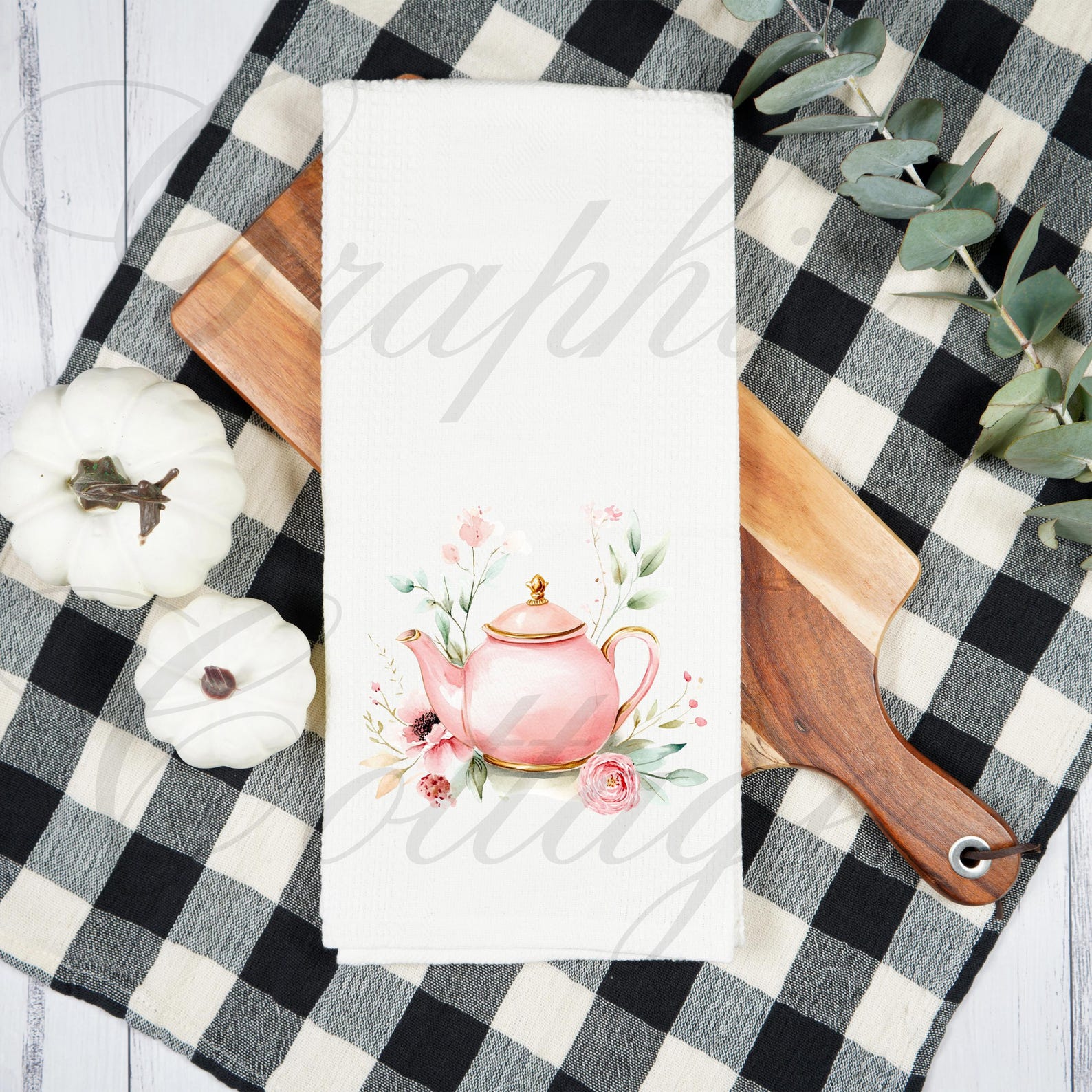 Watercolor Afternoon Tea Clipart, Romantic Tea Party, Pink and Mint ...