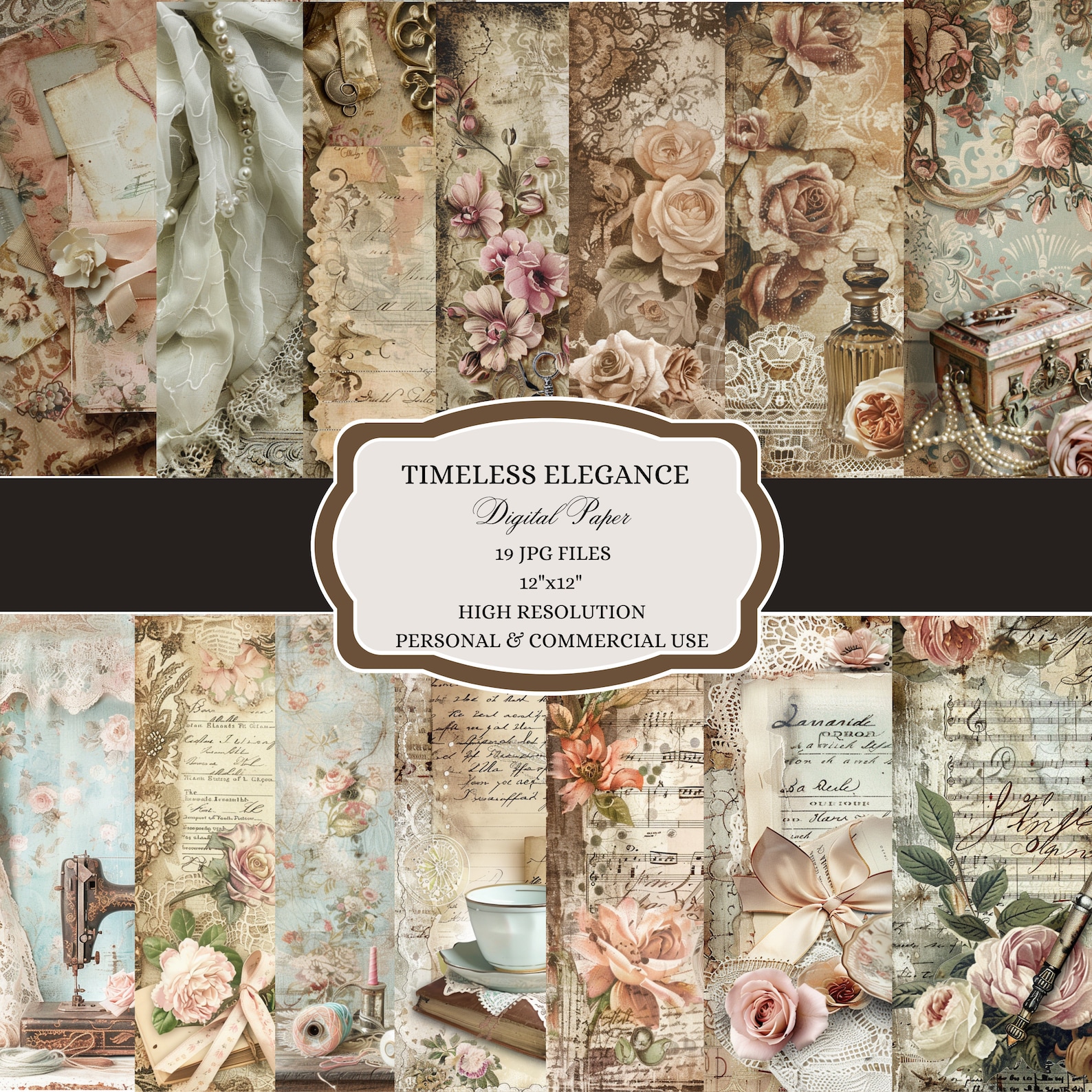 Timeless Elegance Victorian Style Paper, Shabby Chic Paper, Dreamy and ...