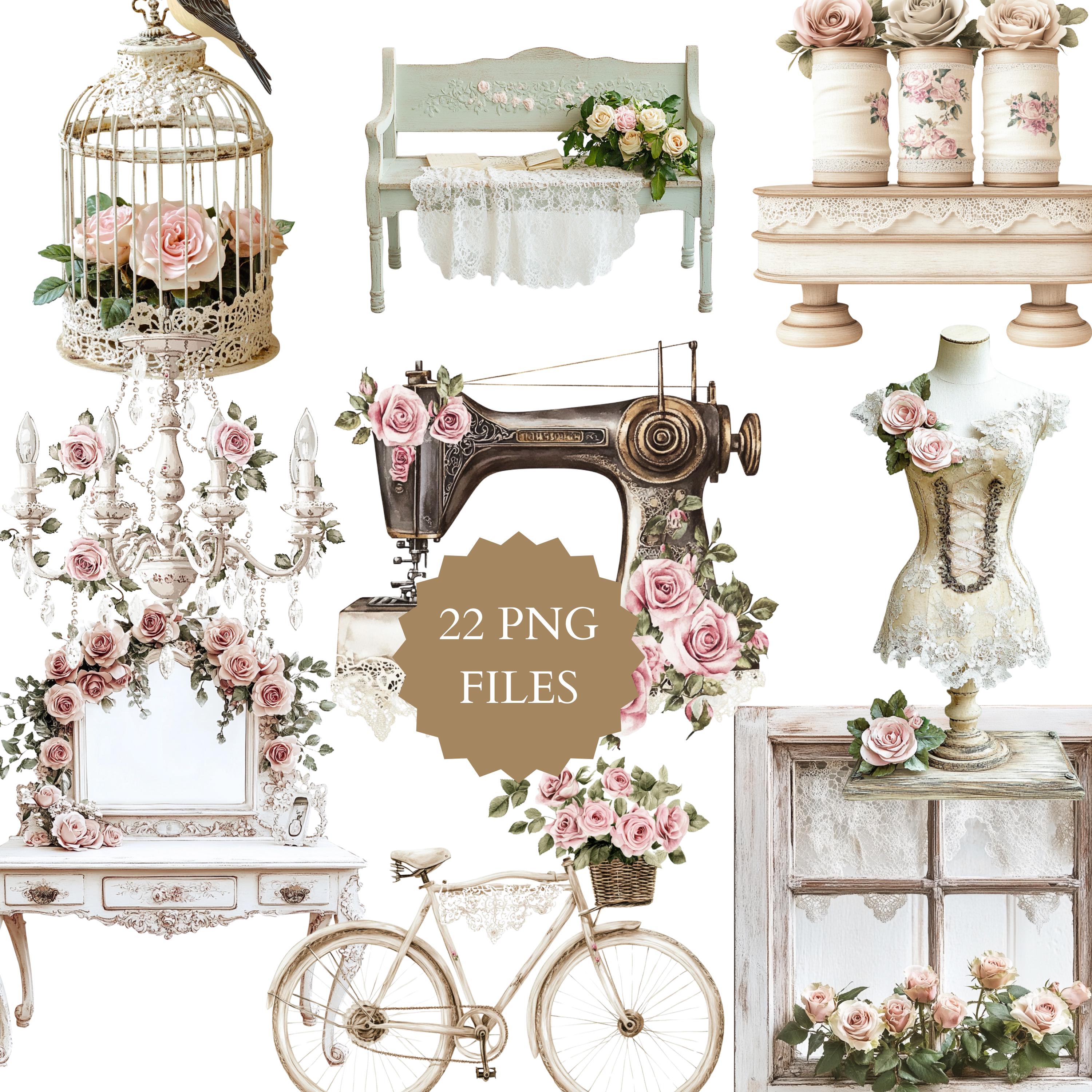 Watercolor Victorian Clip Art, Shabby Chic, Vintage Designs, Victorian ...