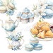 Watercolor Tea Party Clipart, Tea Time, Tea Party Invitation, Floral ...