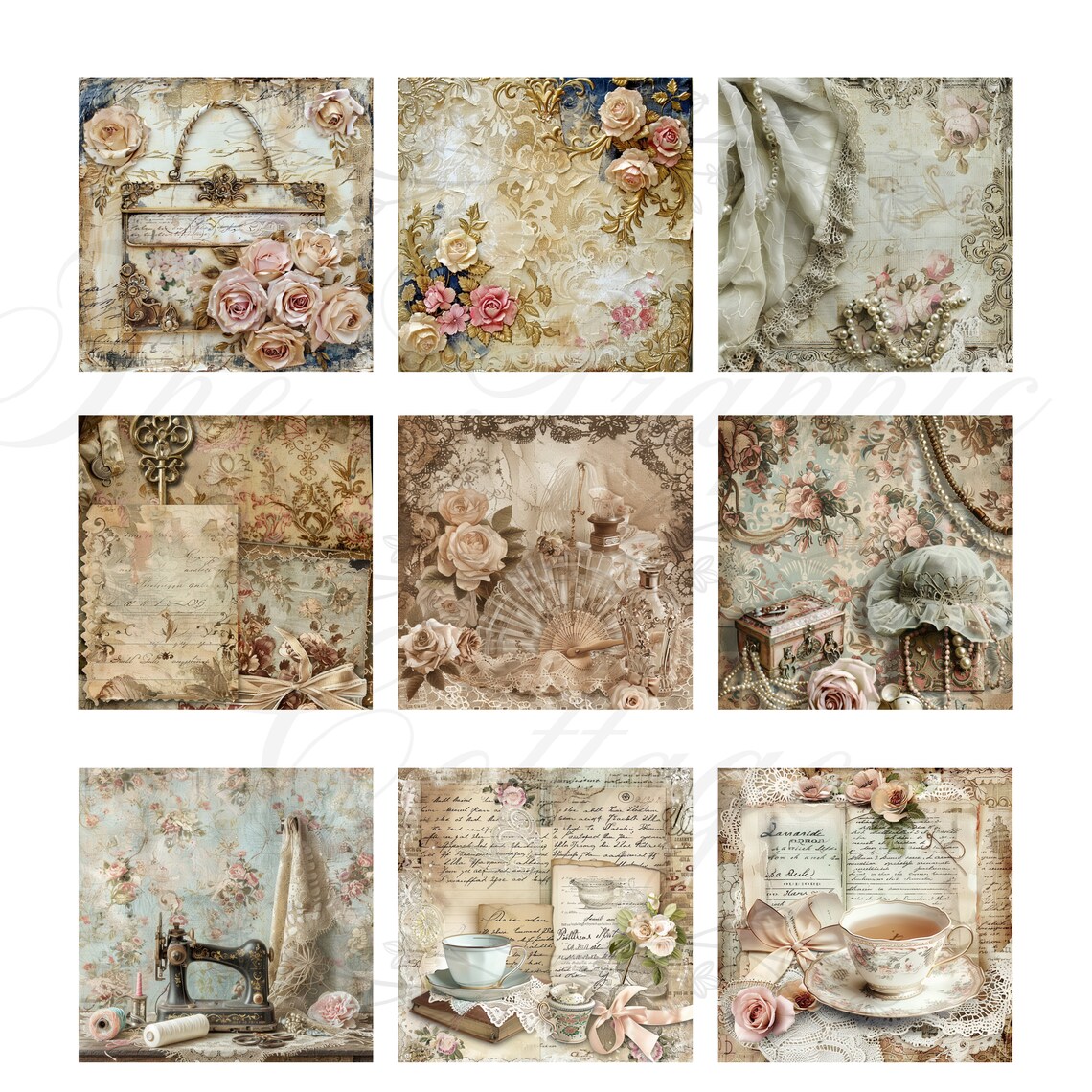 Timeless Elegance Victorian Style Paper, Shabby Chic Paper, Dreamy and ...