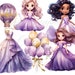 Watercolor Princess Clipart, Purple Princess Theme Clipart, Princess ...