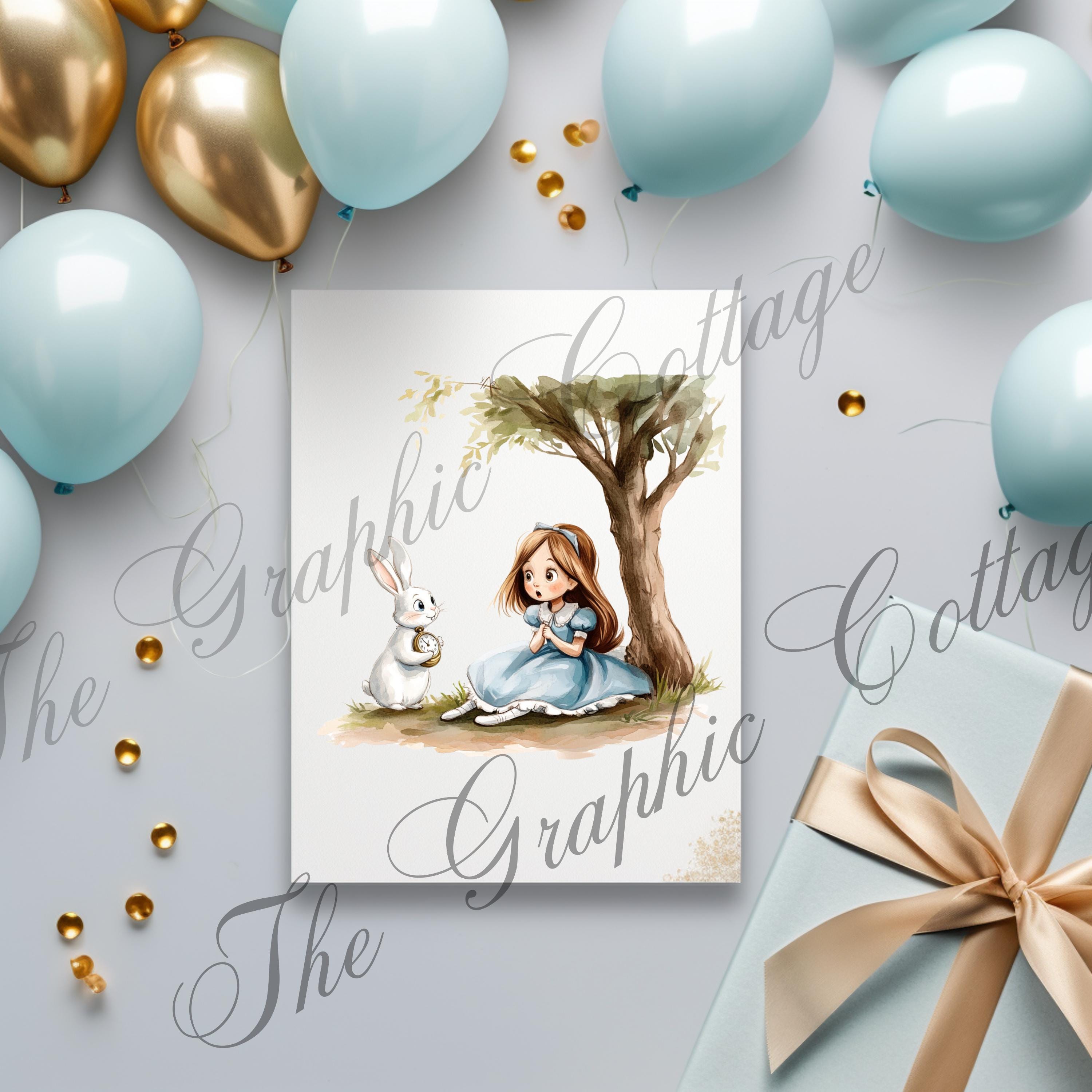 Watercolor Alice in Wonderland Clipart: Tea Party PNG (digital Download ...