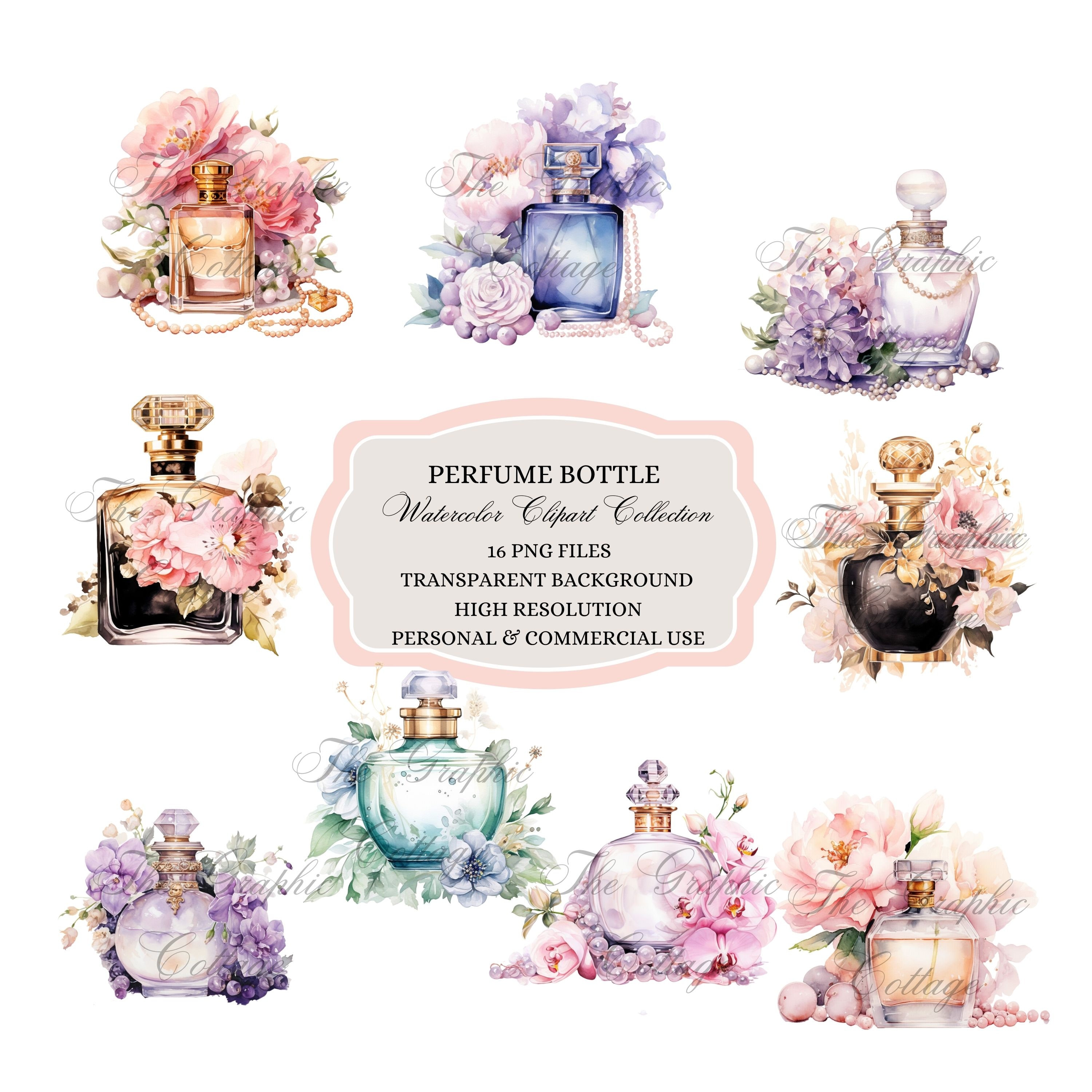 Ponte Perfume Clipart Perfume Bottles Clip Art Etsy UK