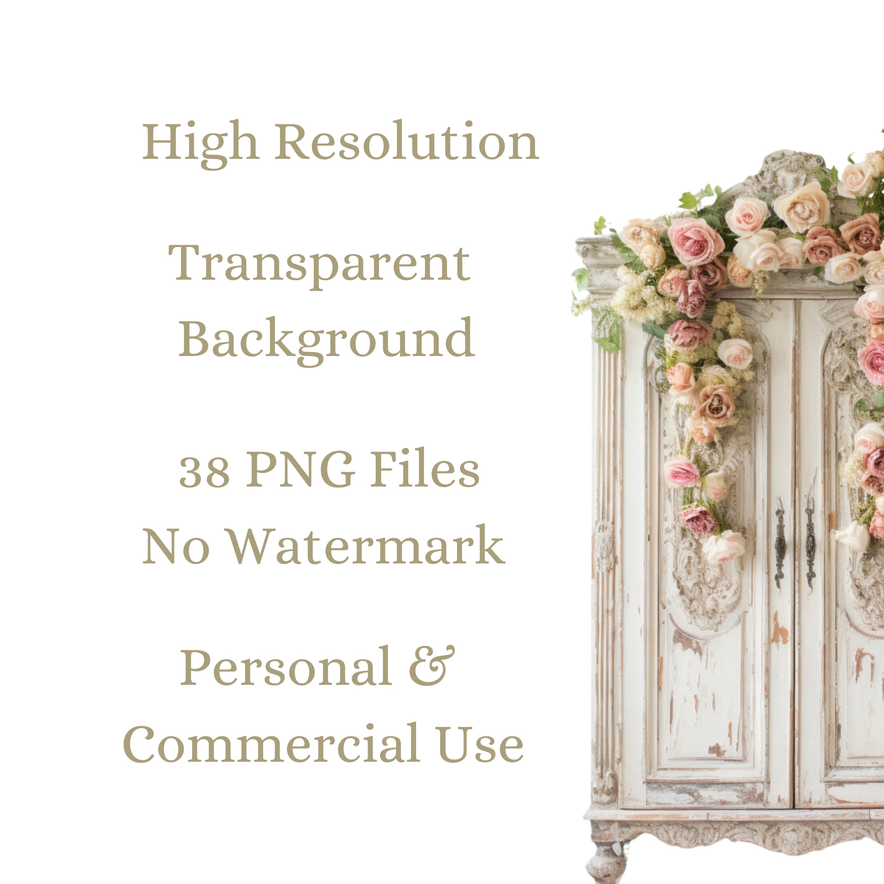 Shabby Chic Watercolor Clipart, Shabby Chic, Rustic Design, Distressed ...