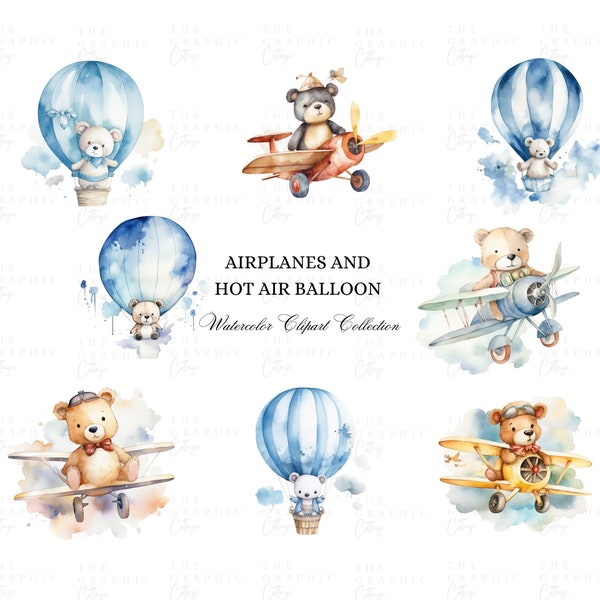 Hot Air Balloon Clipart - Etsy