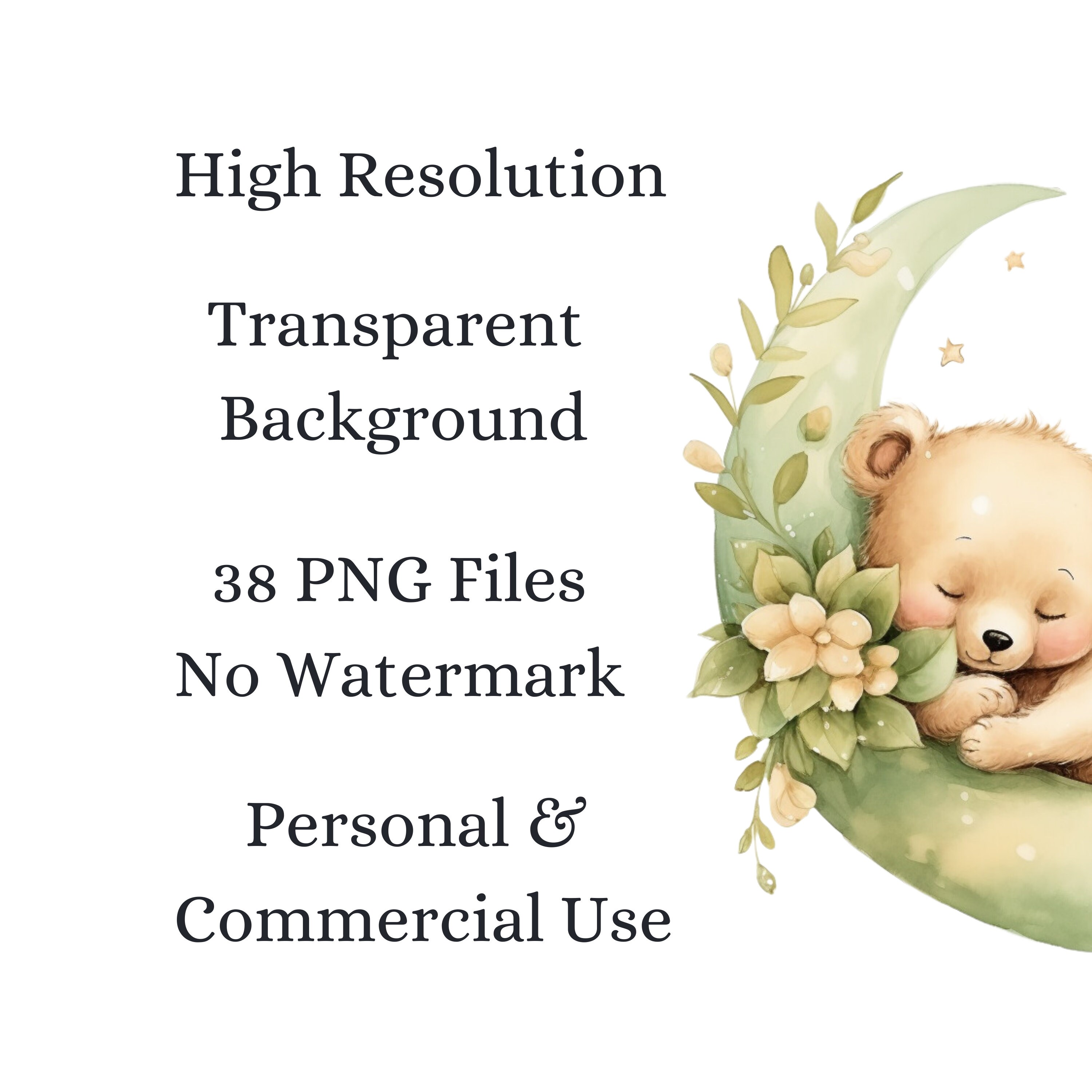 Watercolor Newborn Baby Clipart, Nursery Clipart, Baby Decor Clip Art ...