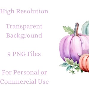 Watercolor Cute Pumpkin Clipart | Fall Clip Art | Floral Clipart ...