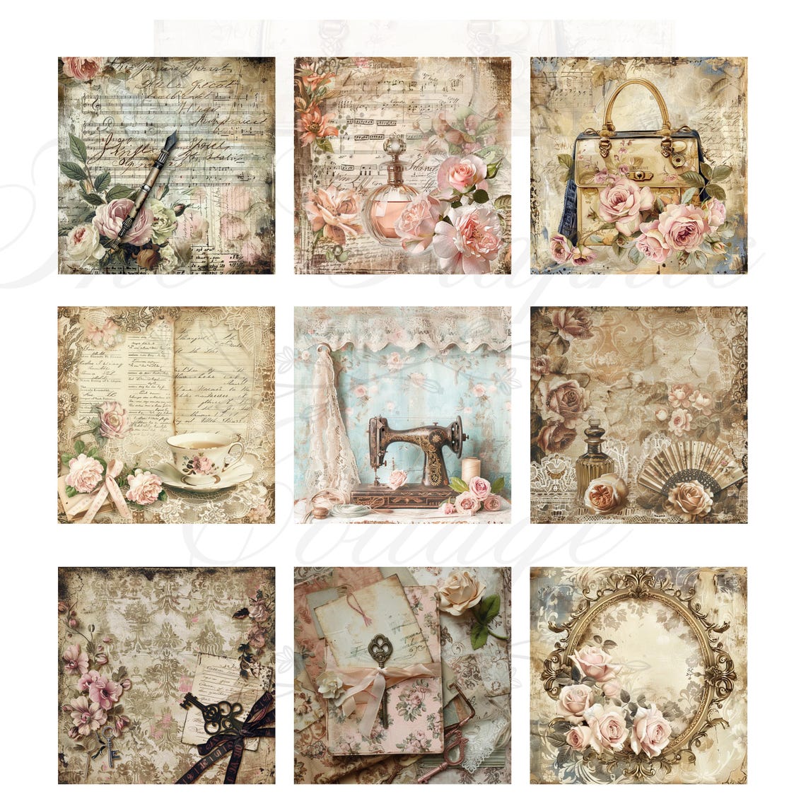 Timeless Elegance Victorian Style Paper, Shabby Chic Paper, Dreamy and ...