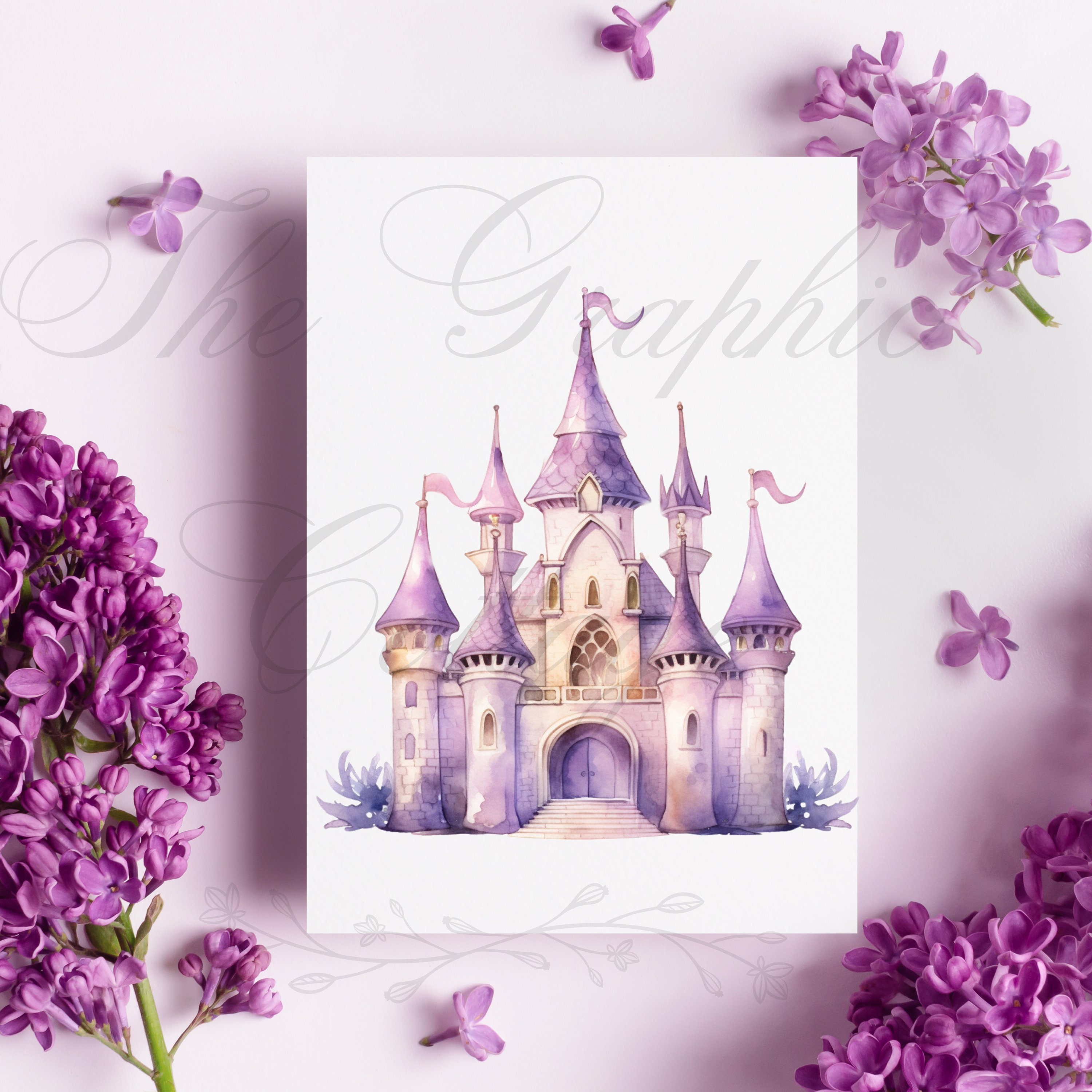 Watercolor Princess Clipart, Purple Princess Theme Clipart, Princess ...