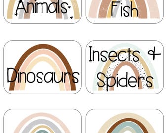 Editable Genre Labels | Classroom Library | Soft Boho - Etsy