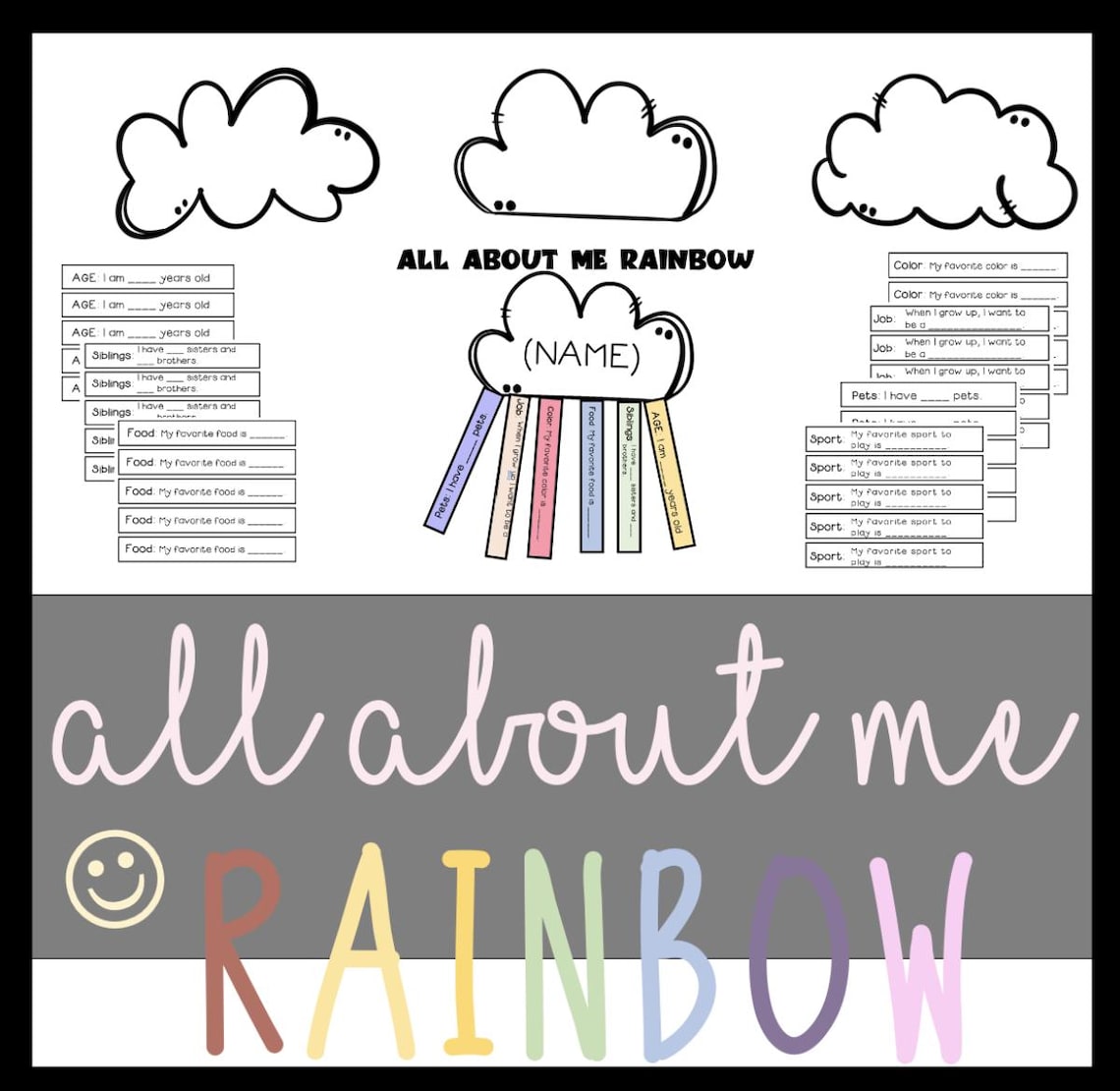 All About Me Rainbow Cloud - Etsy