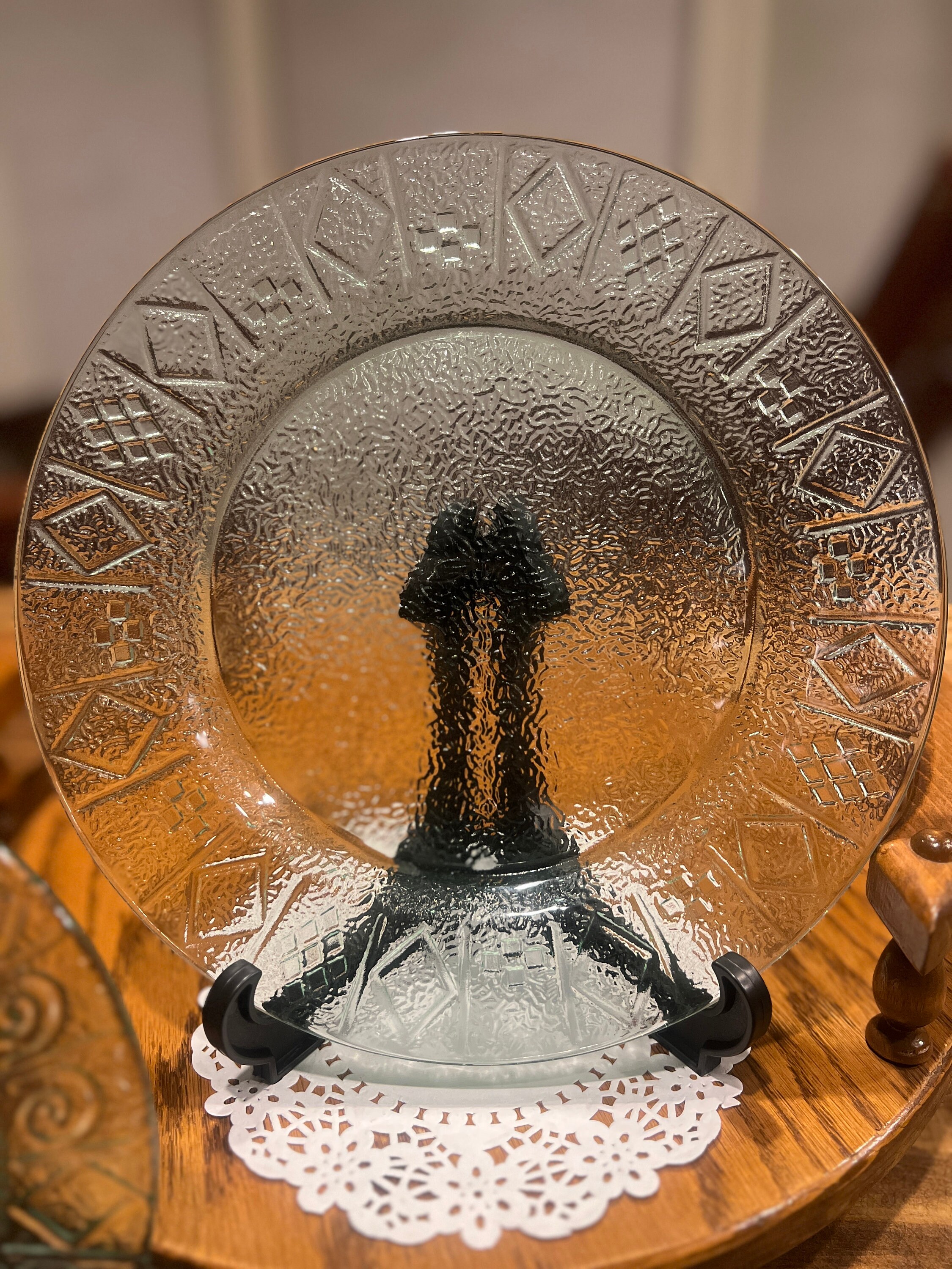 Set of 6 Indiana Vintage Pressed Glass Dinner Plates Light Green ...