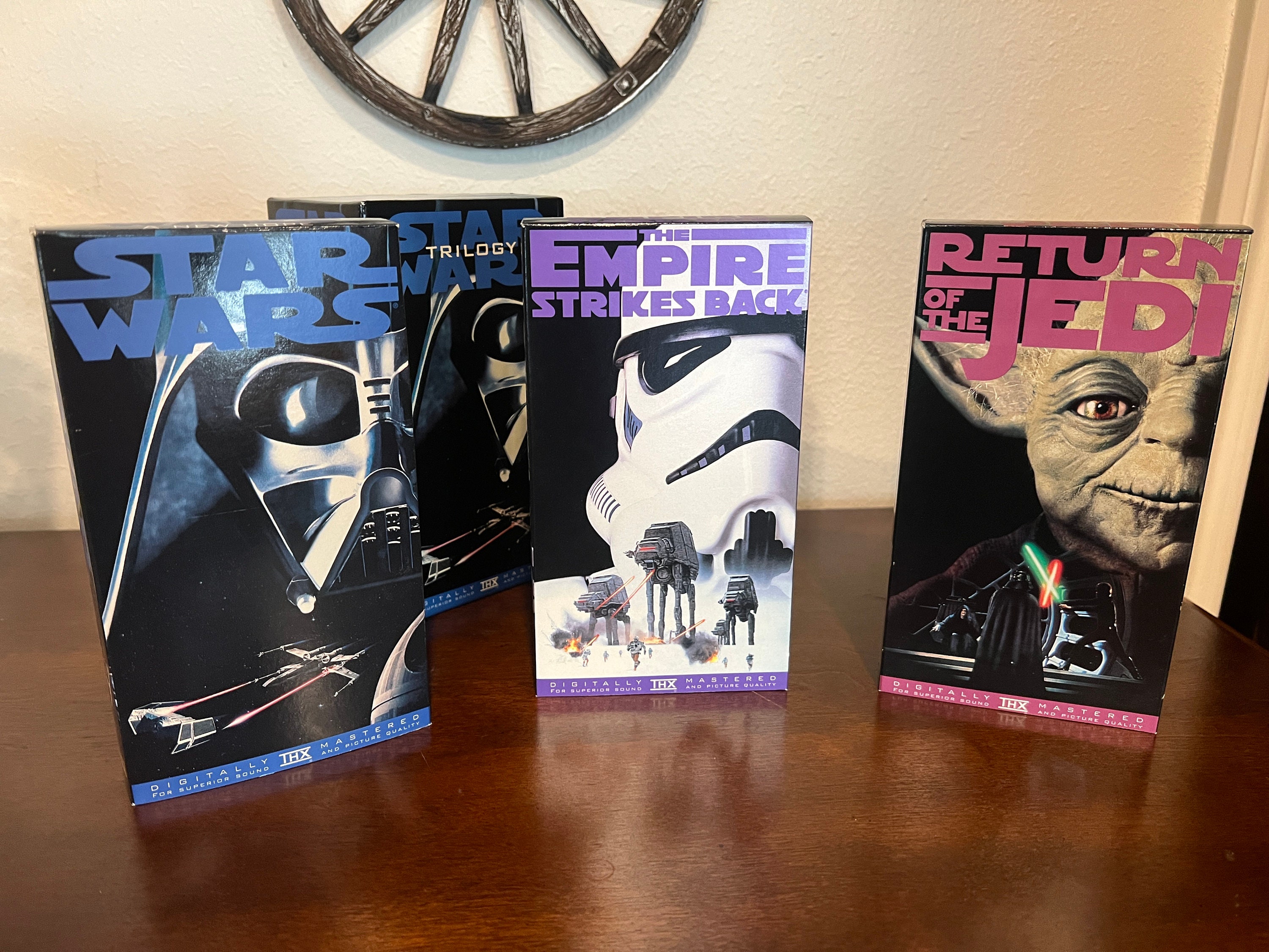 1995 Star Wars Trilogy VHS 3 Tape Box Set THX Digitally Mastered Tapes ...