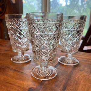 Set of 3 Vintage 1950 Hazel Atlas Stemware Glass Goblets/glasses - Etsy