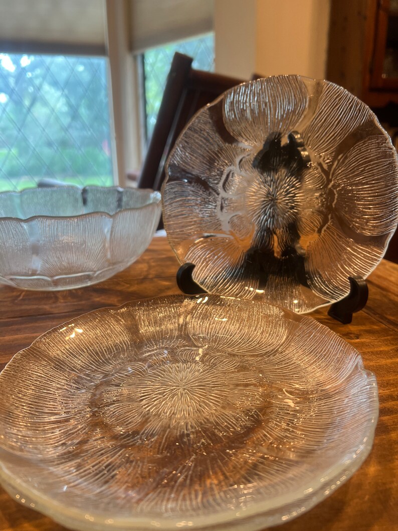 16 Piece Vintage Arcoroc France FLEUR Glassware|plates|cups|saucers ...