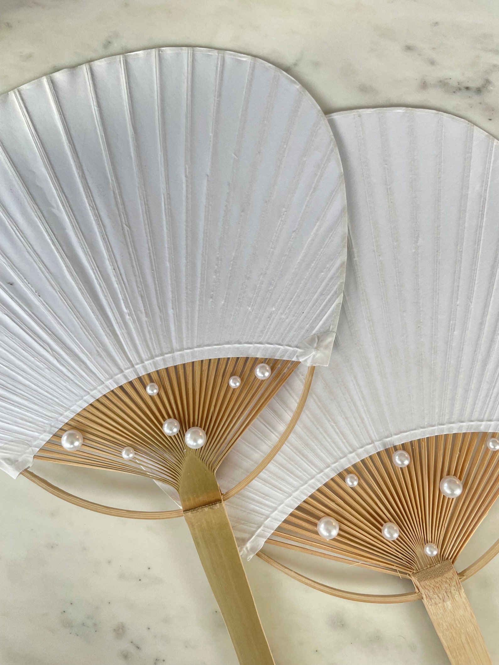 Elegant Wooden Wedding Fans With Pearls – Gift for the Bride - Etsy