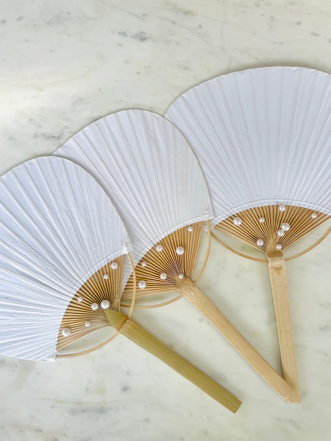 Elegant Wooden Wedding Fans With Pearls – Gift for the Bride - Etsy