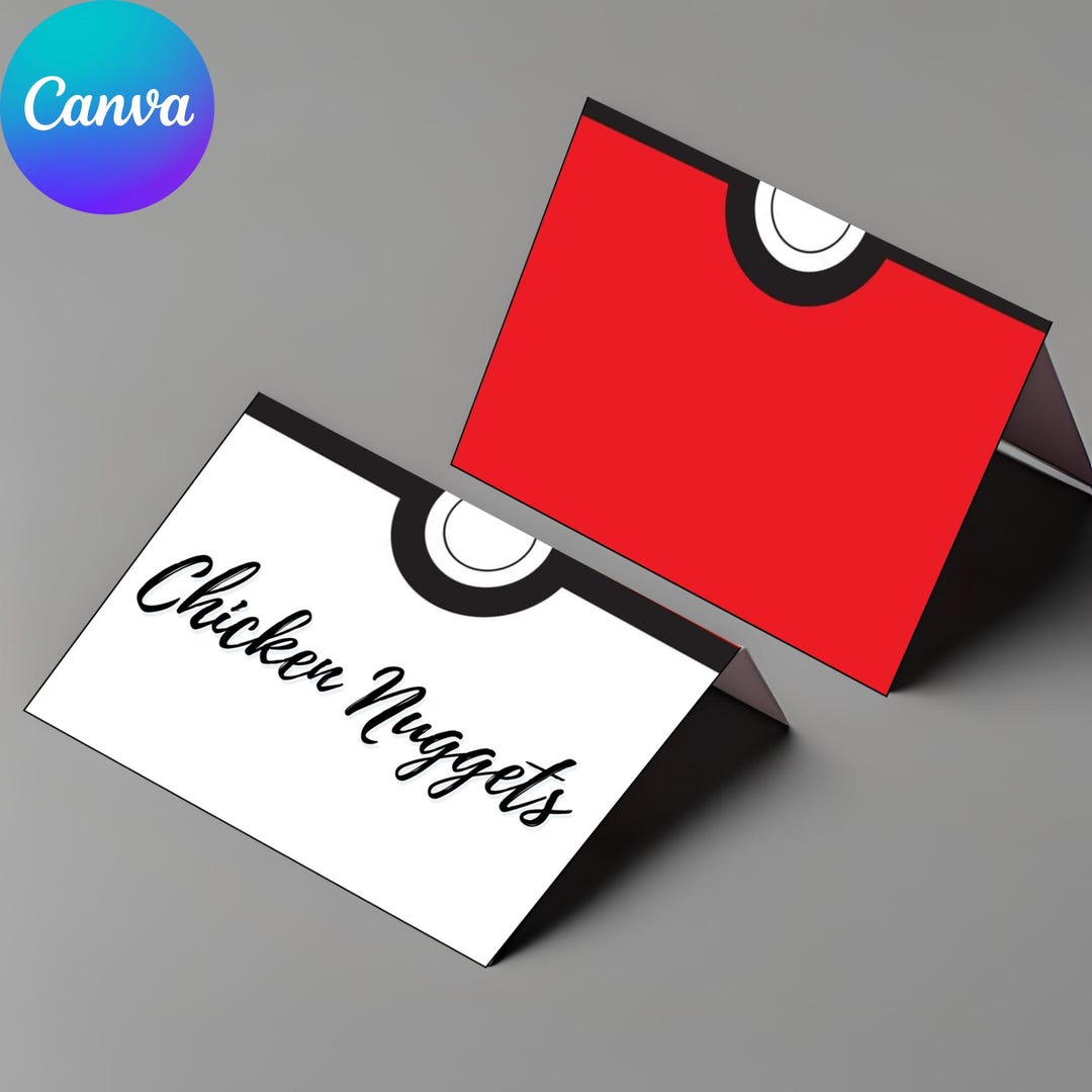 Printable Pokémon Tent Card, Pikachu Tent Cards, Pikachu Food Label ...