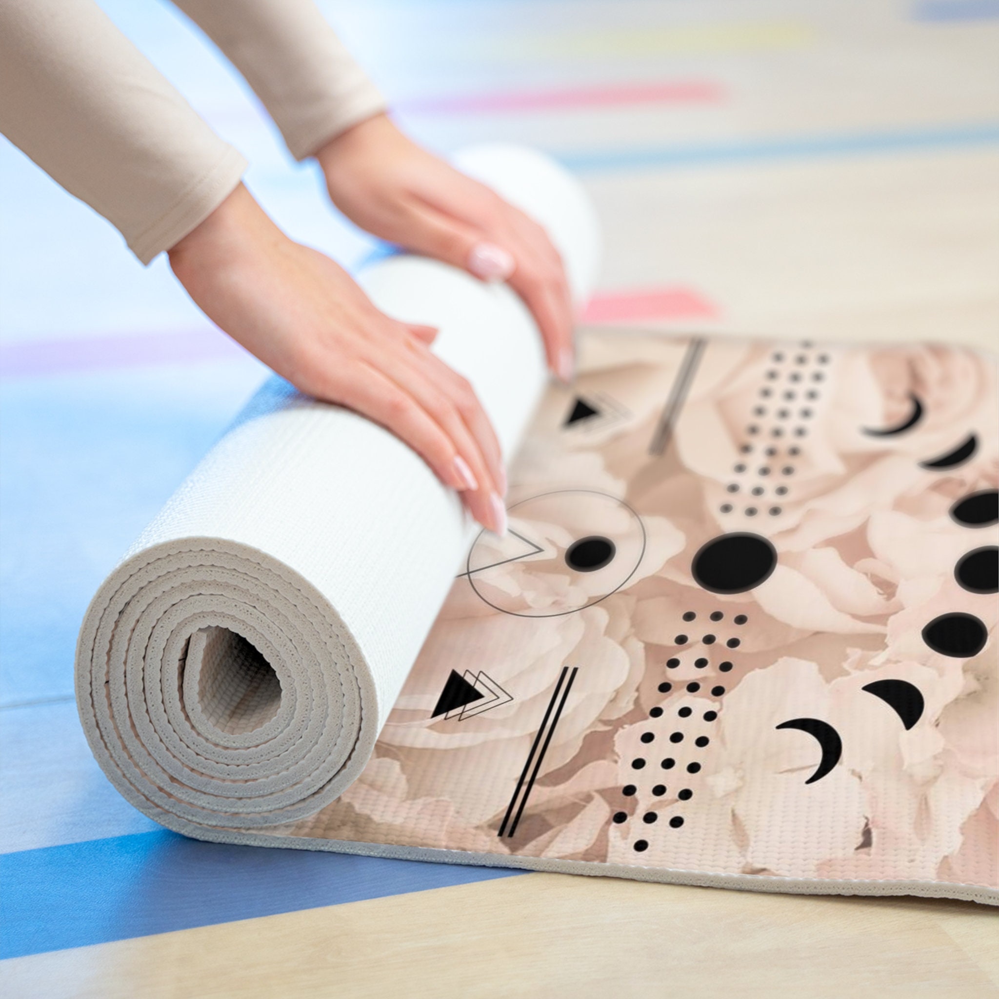 Alignment Yoga Mat W/matching Towel, Extra Long, Foam Cushion, Non-slip ...