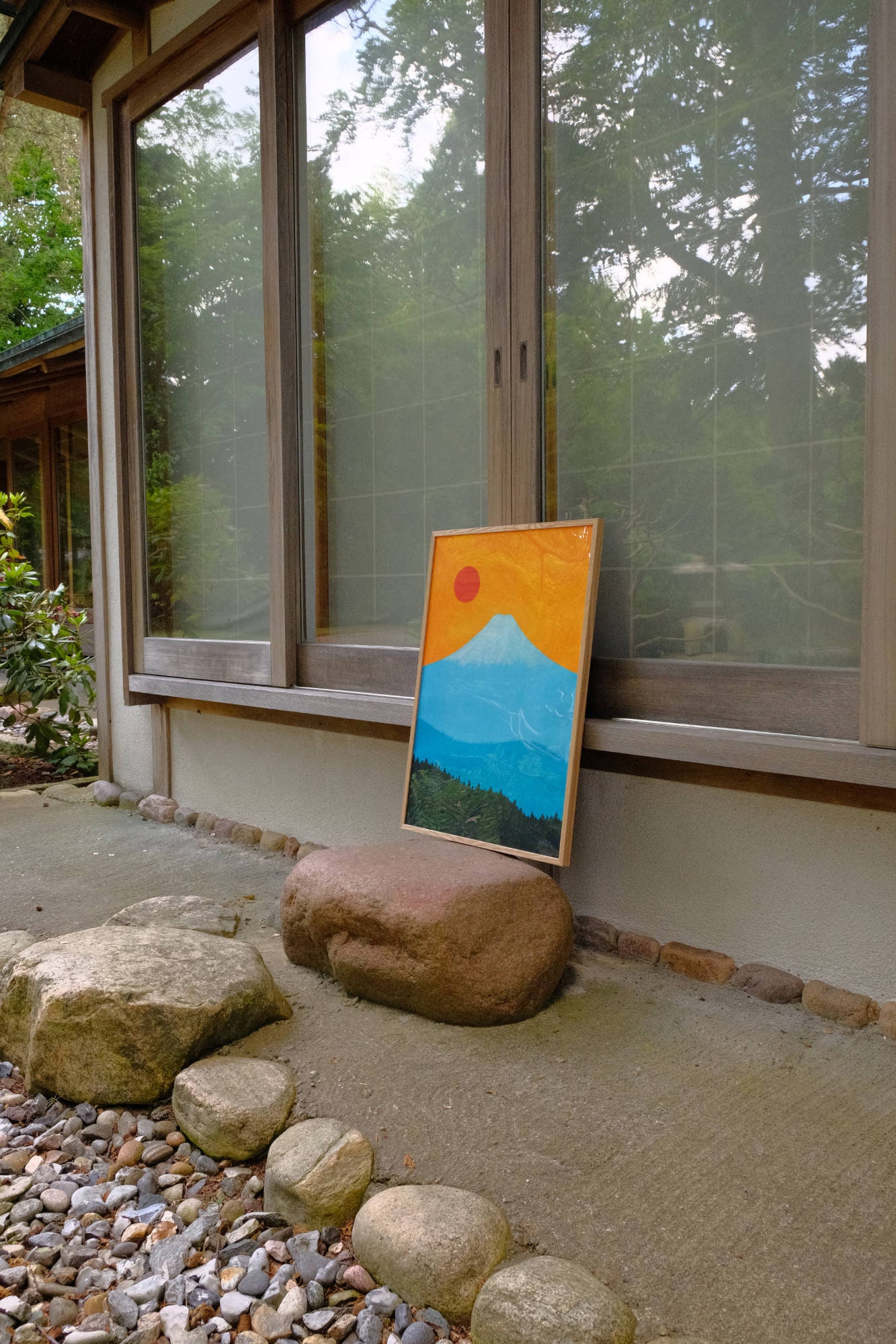 Mount Fuji Poster Turquoise Fuji Red Sun Vibrant Ukiyo-e Art - Etsy