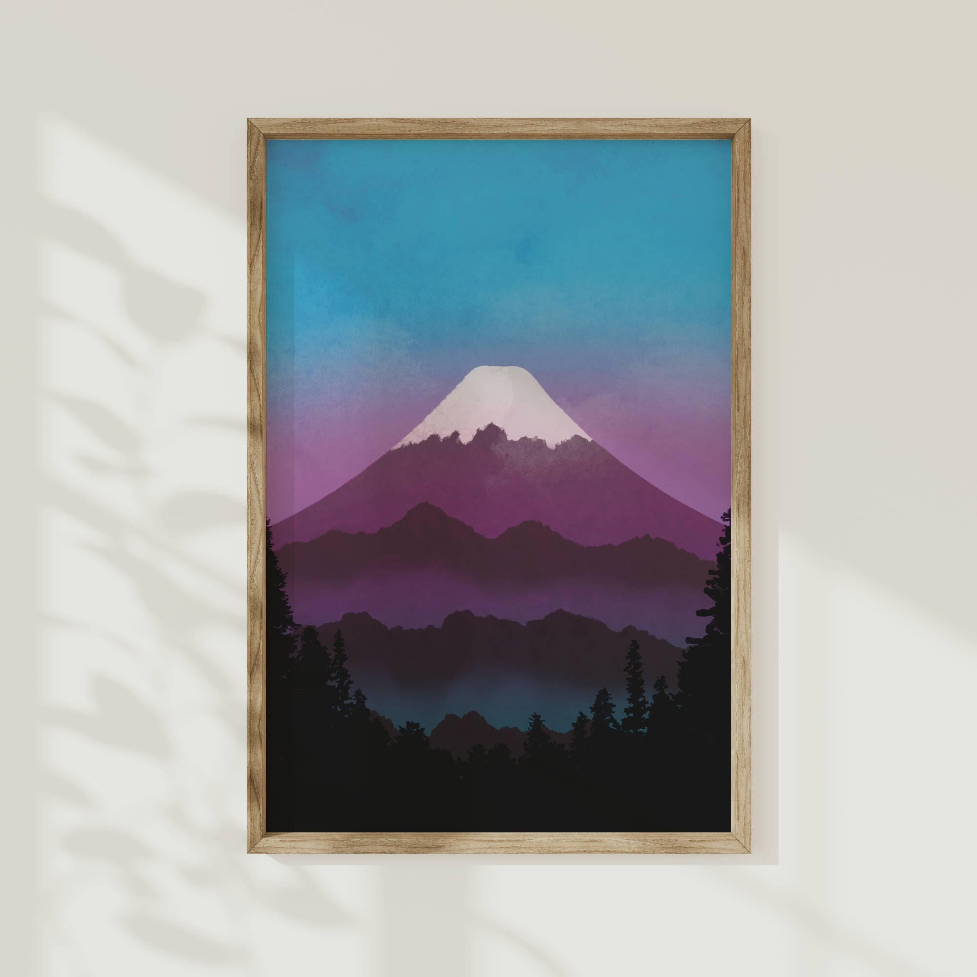 Mount Fuji Futuristic Poster Japanese Modern Art Mount Fuji Design ...