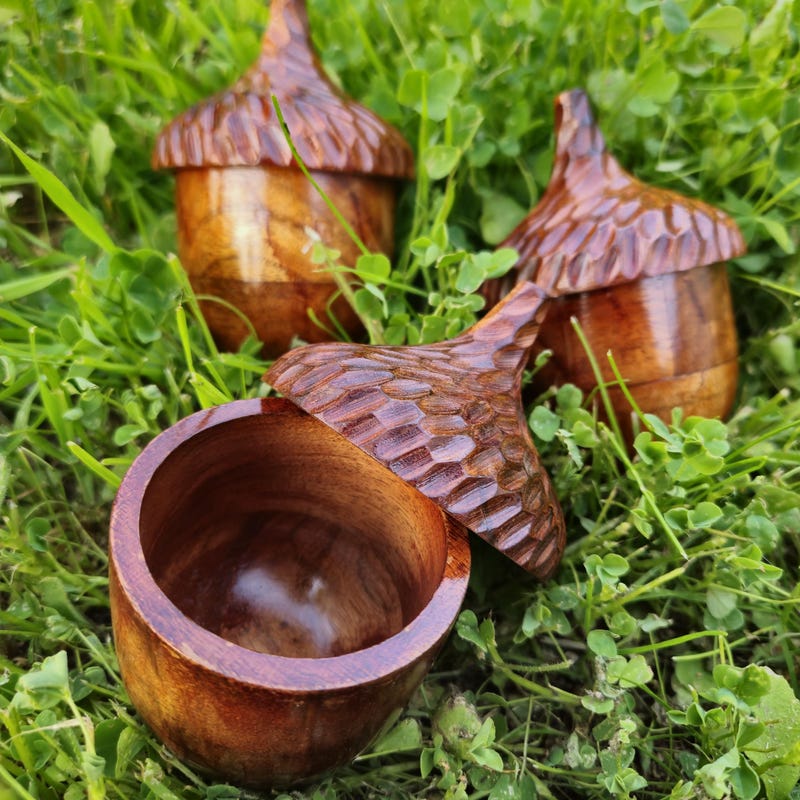 Carved Acorns - Etsy