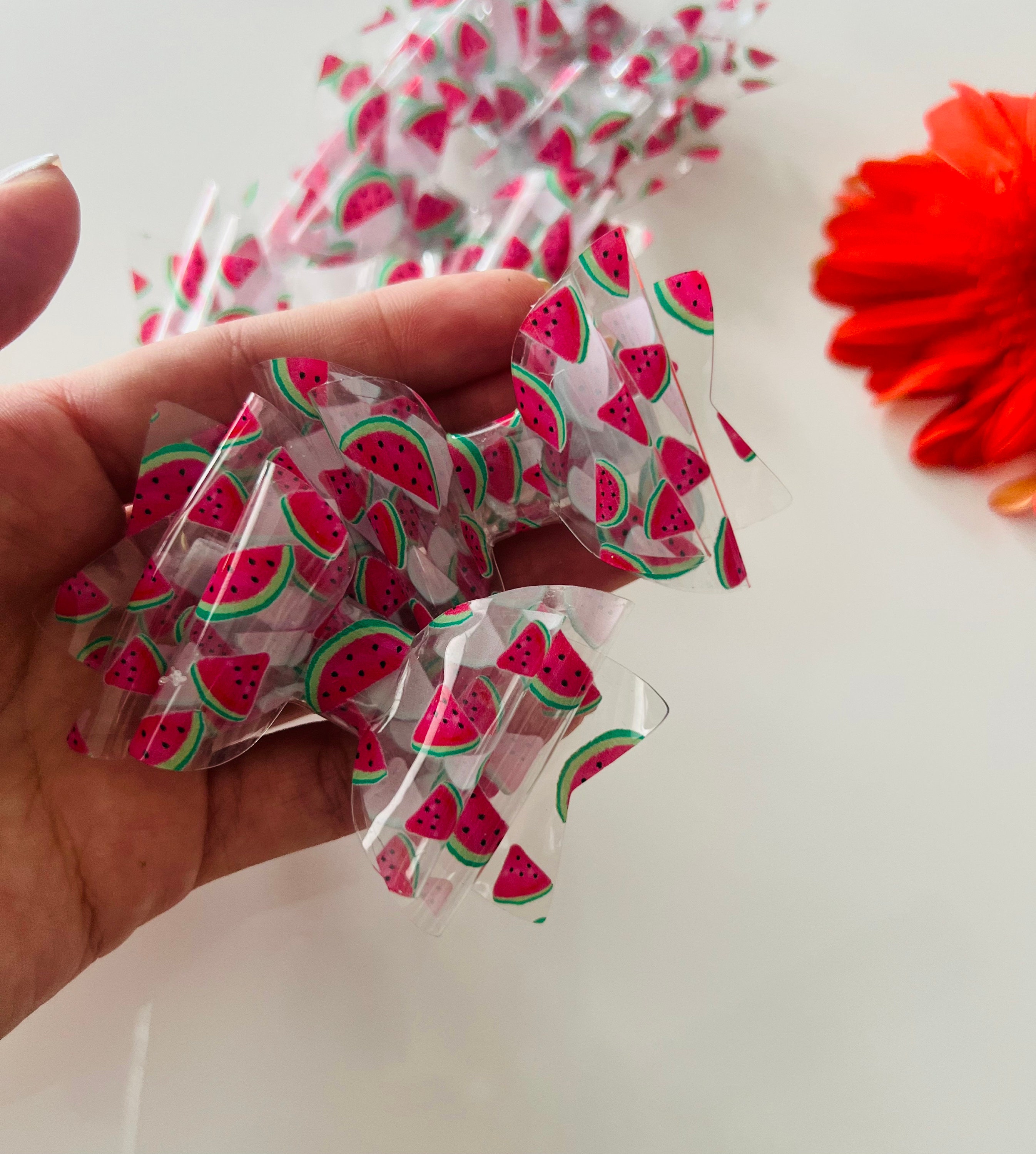 Watermelon Waterproof Bow, Watermelon Pigtail, Waterproof Bow, Girls ...