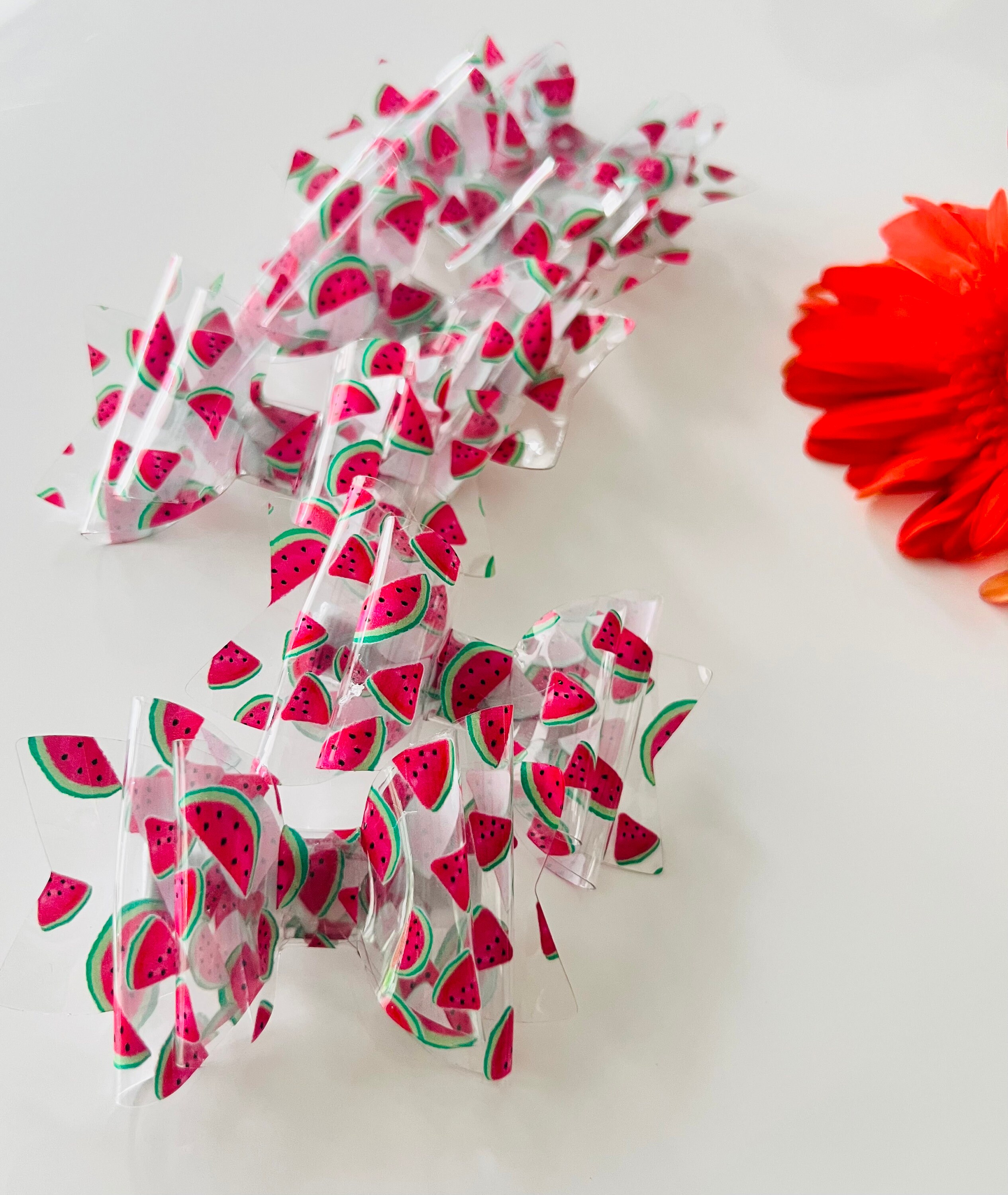 Watermelon Waterproof Bow, Watermelon Pigtail, Waterproof Bow, Girls ...