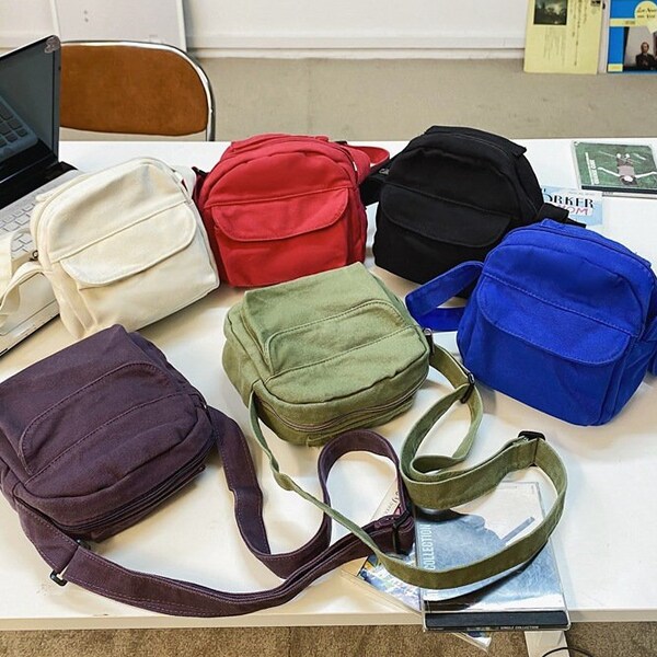 Canvas Crossbody Bag - Etsy