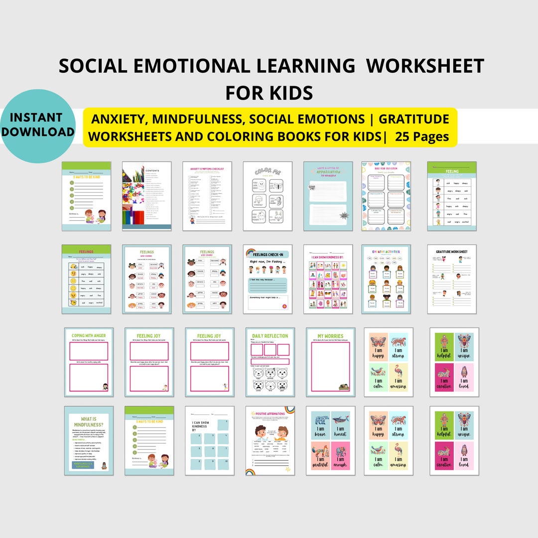 Anxiety Worksheets 25 Pg Printable Bundle for Kids child - Etsy