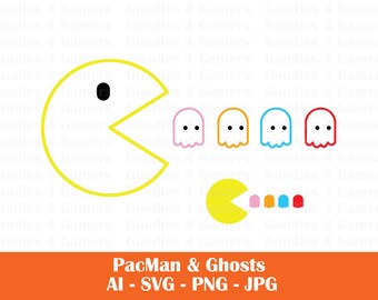 Luxury Pac Svg Pac for Kids Cute Pacsvg Pac Clipart Cut - Etsy