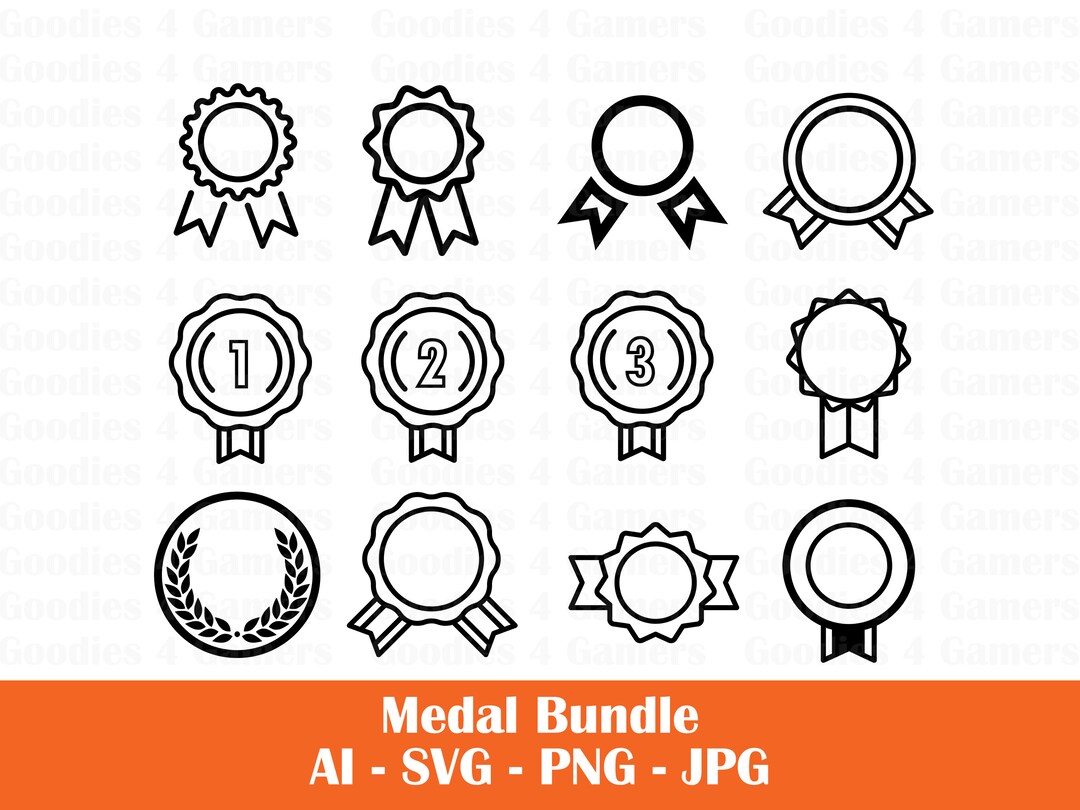 Medalla SVG / Premio SVG / Medalla de Oro Medalla de Plata - Etsy México