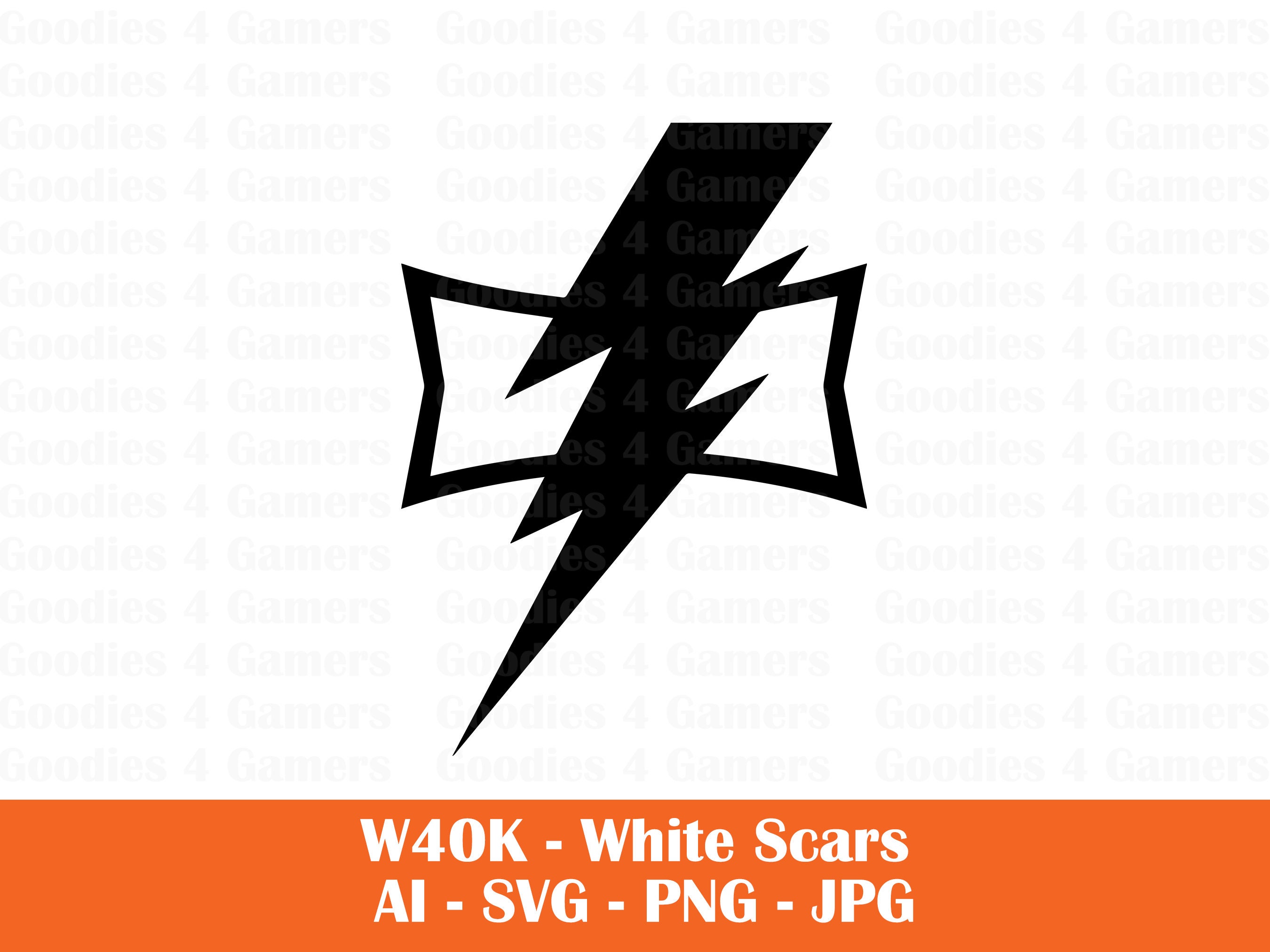 W40k White Scars Emblem SVG File Lightning Digital Decal - Etsy Portugal