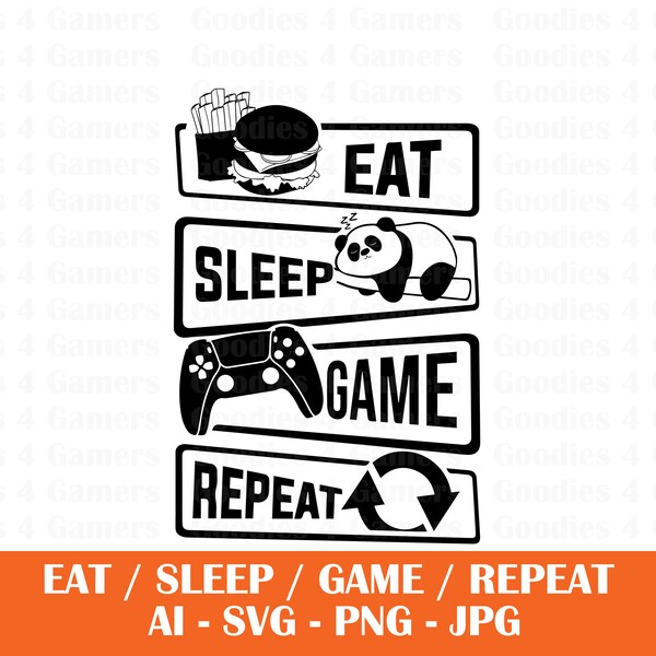 Eat Sleep Game Wall Decal - Etsy