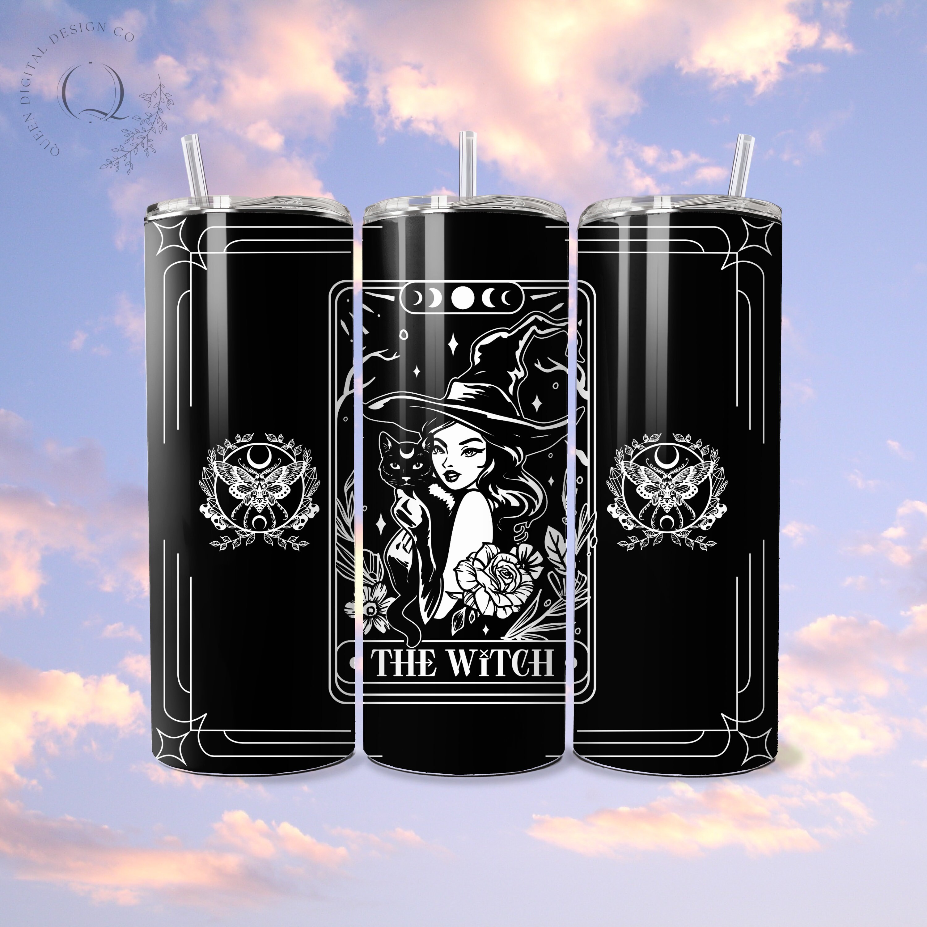Witch Tarot 20oz Sublimation Tumbler Designs Witch 9.3 X 8.2, Skinny ...