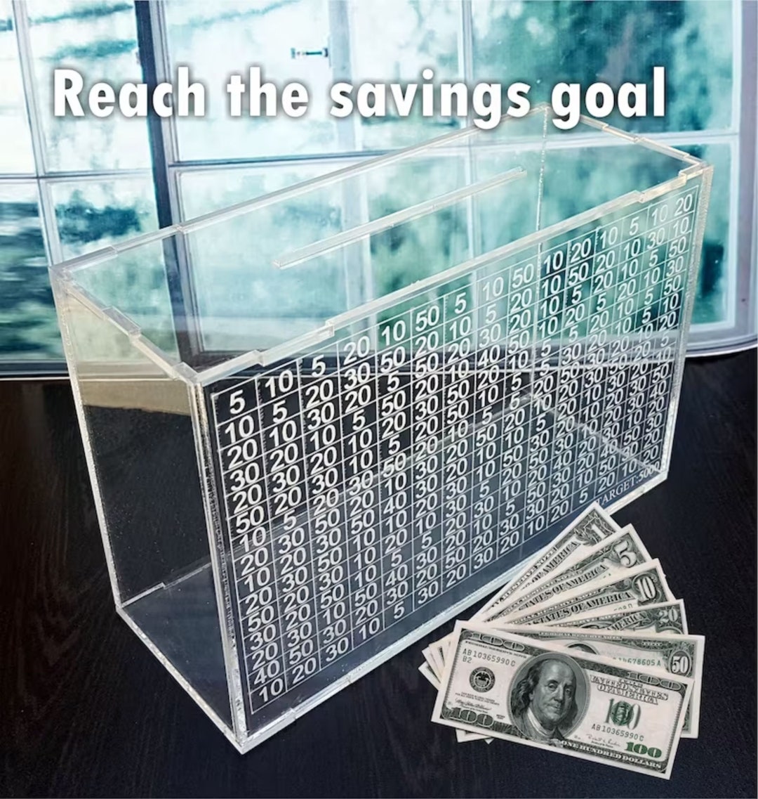 5.000 Dollar Savings Box, Money Box, Motivational Money Box, Money Box ...