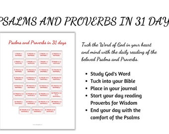 30 Day Bible Reading Plan - Psalms and Proverbs - Etsy