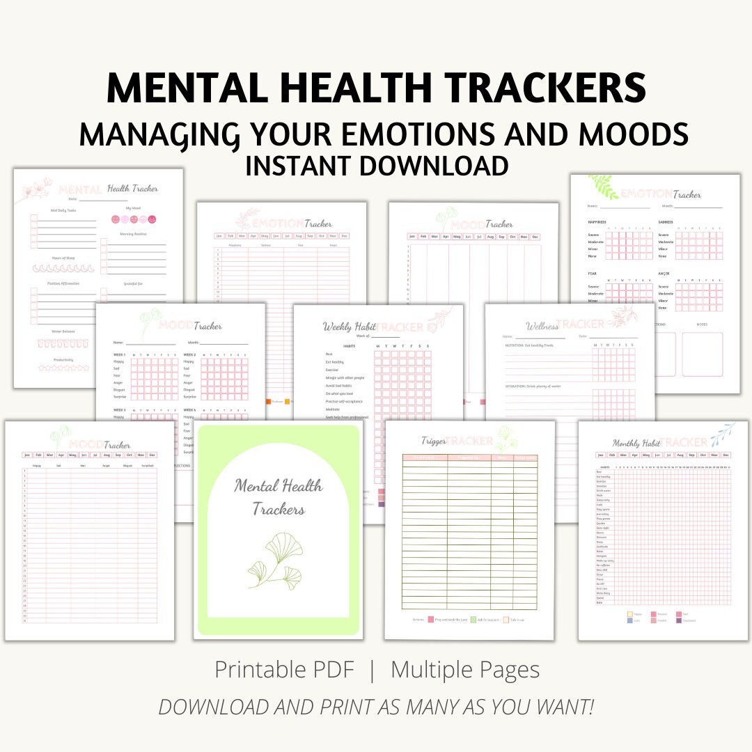 Mental Health Trackers for Personal Use and Therapy Sessions - Etsy