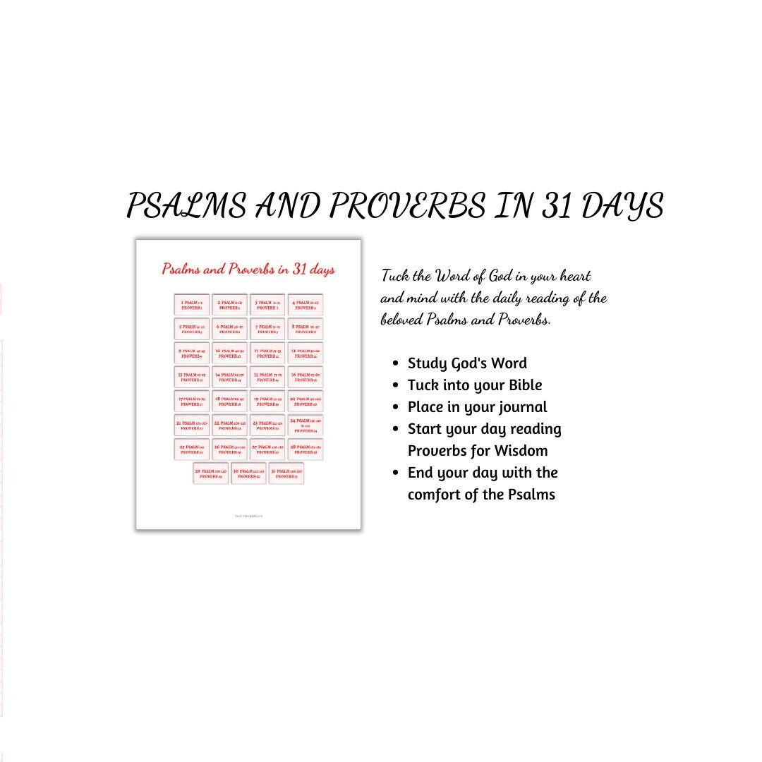Psalms and Proverbs in 31 Days Challenges, Scriptures, Reading Plan ...