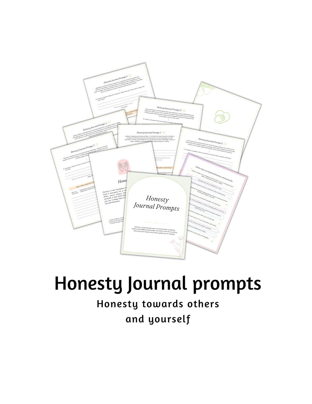 Honesty Journal Prompts, Digital, Printable, Instant Access, Pretty ...