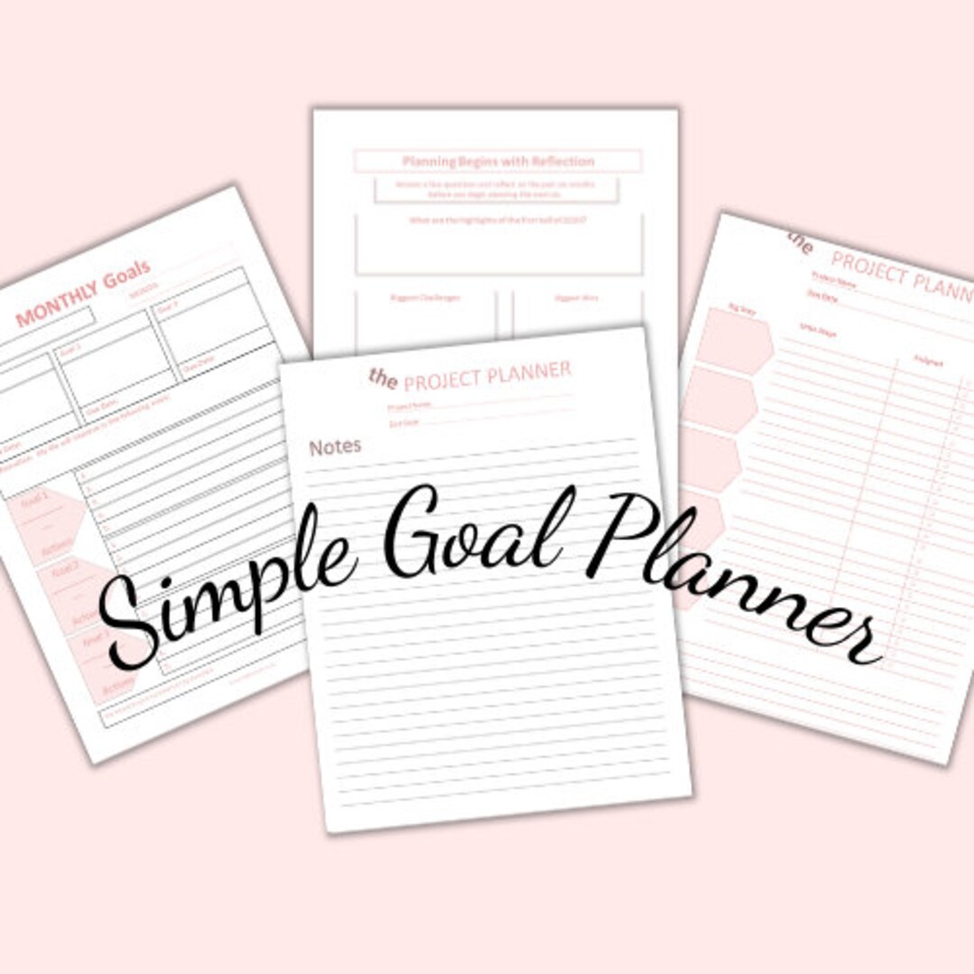 Simple Goal Planning - Pretty Printable Pages - Etsy