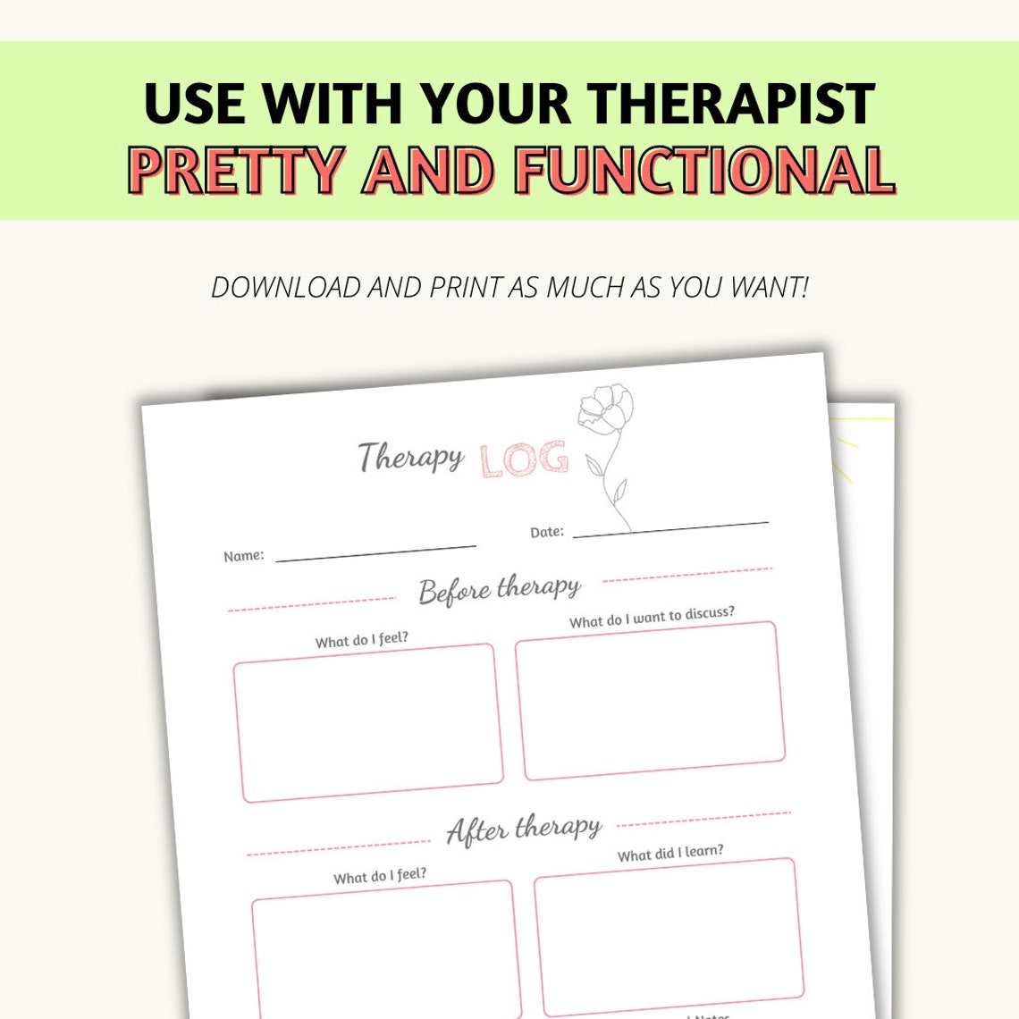 Mental Health Logs & Worksheets - Use Personally or in Therapy ...