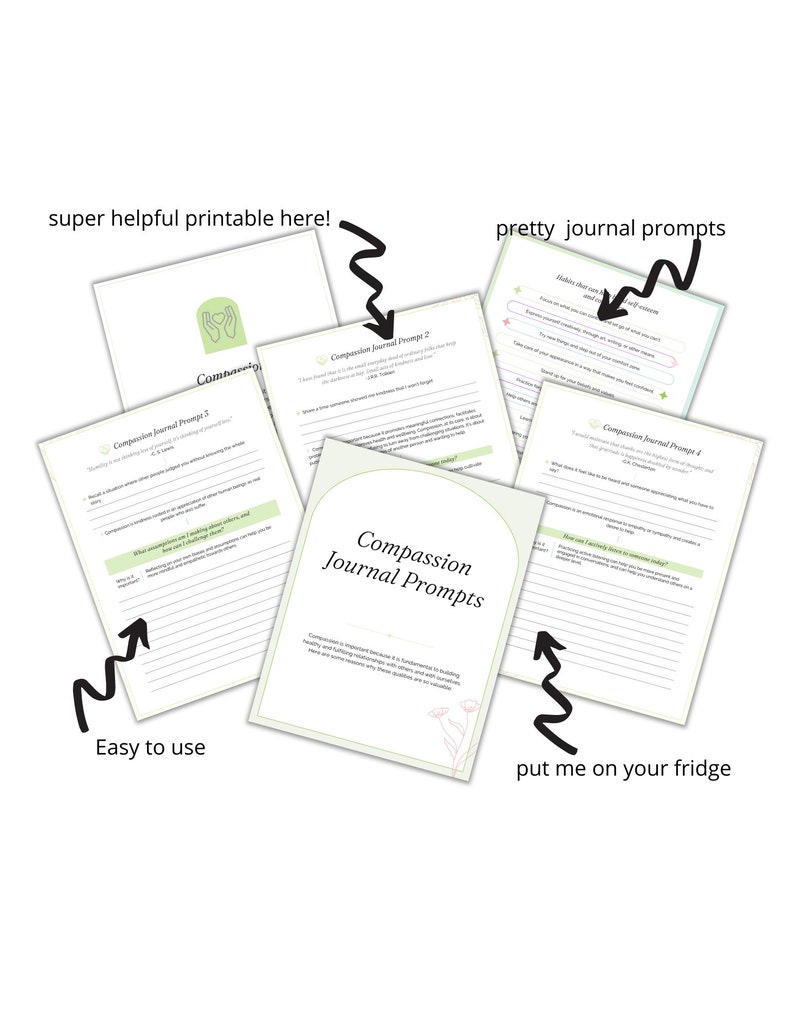Compassion Journal Prompts - Printable Pages, Fill in Blanks - Etsy