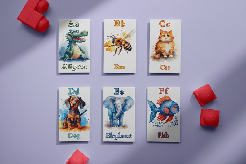 Kids ABC Cards Printable Animal Cards ABC Learning English the Alphabet ...