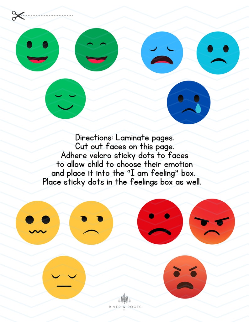 Emotions Chart, Interactive, Printable, Daily Feelings Chart, Colorful ...