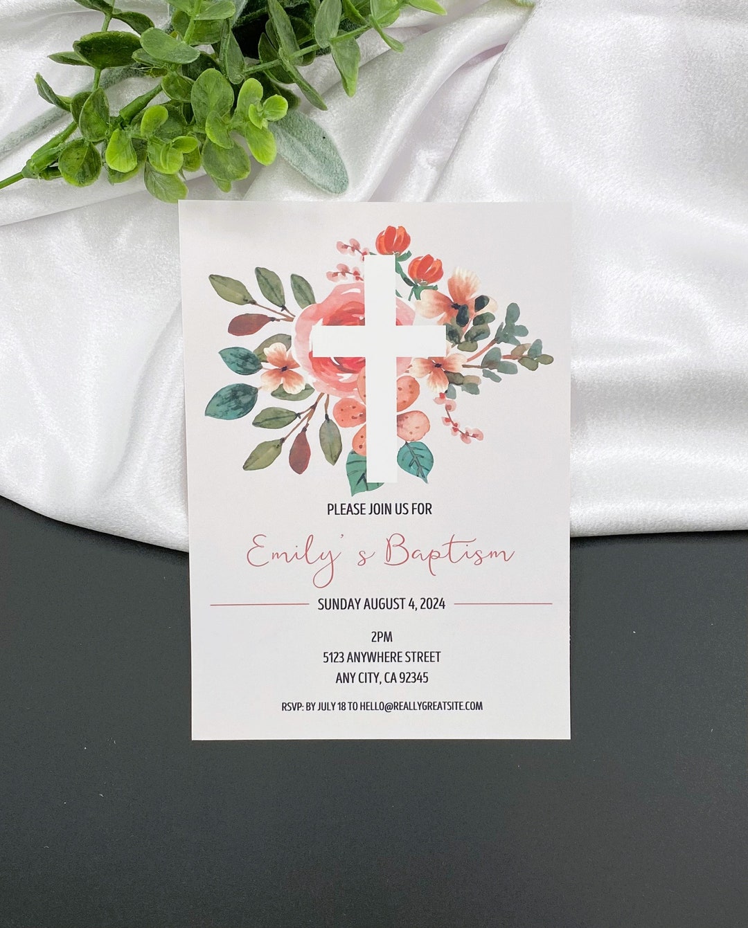 PRINTED Baptism, Christening, First Holy Communion Invitations ...