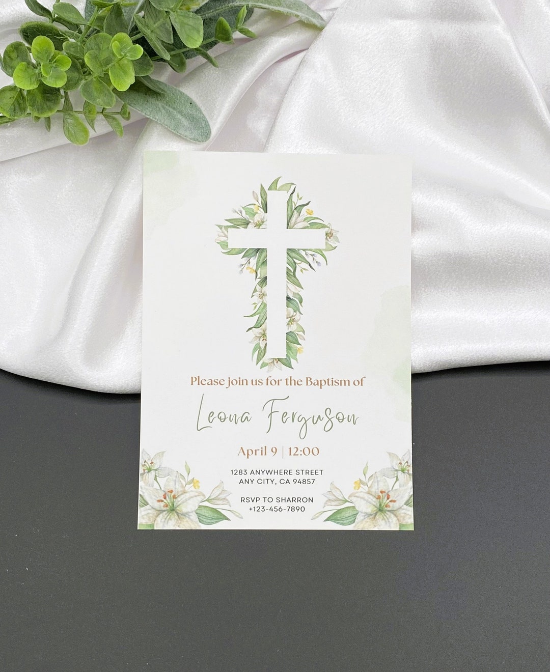 PRINTED Baptism, Christening, First Holy Communion Invitations ...