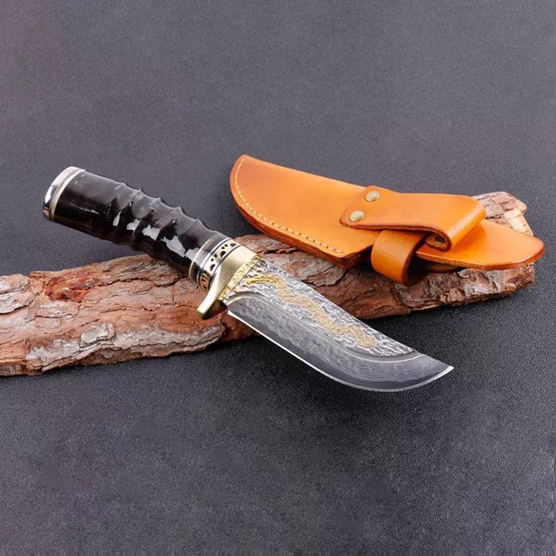 Custom Handmade SAN MAI Copper Inlayed Skinner Knife - Etsy
