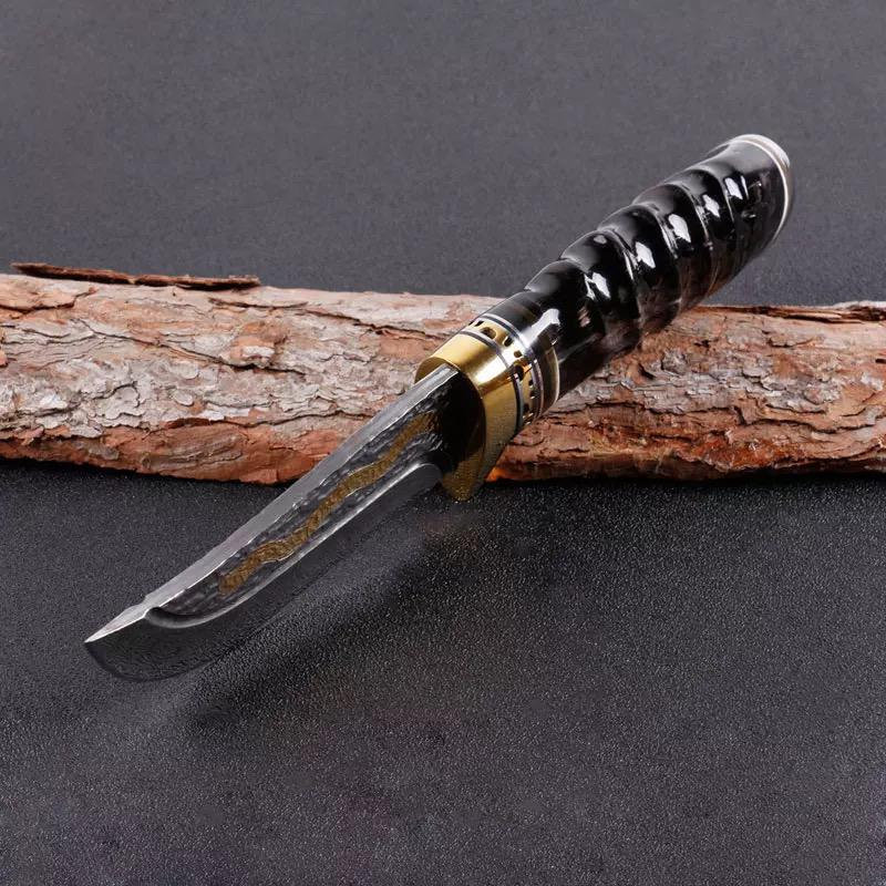 Custom Handmade SAN MAI Copper Inlayed Skinner Knife - Etsy